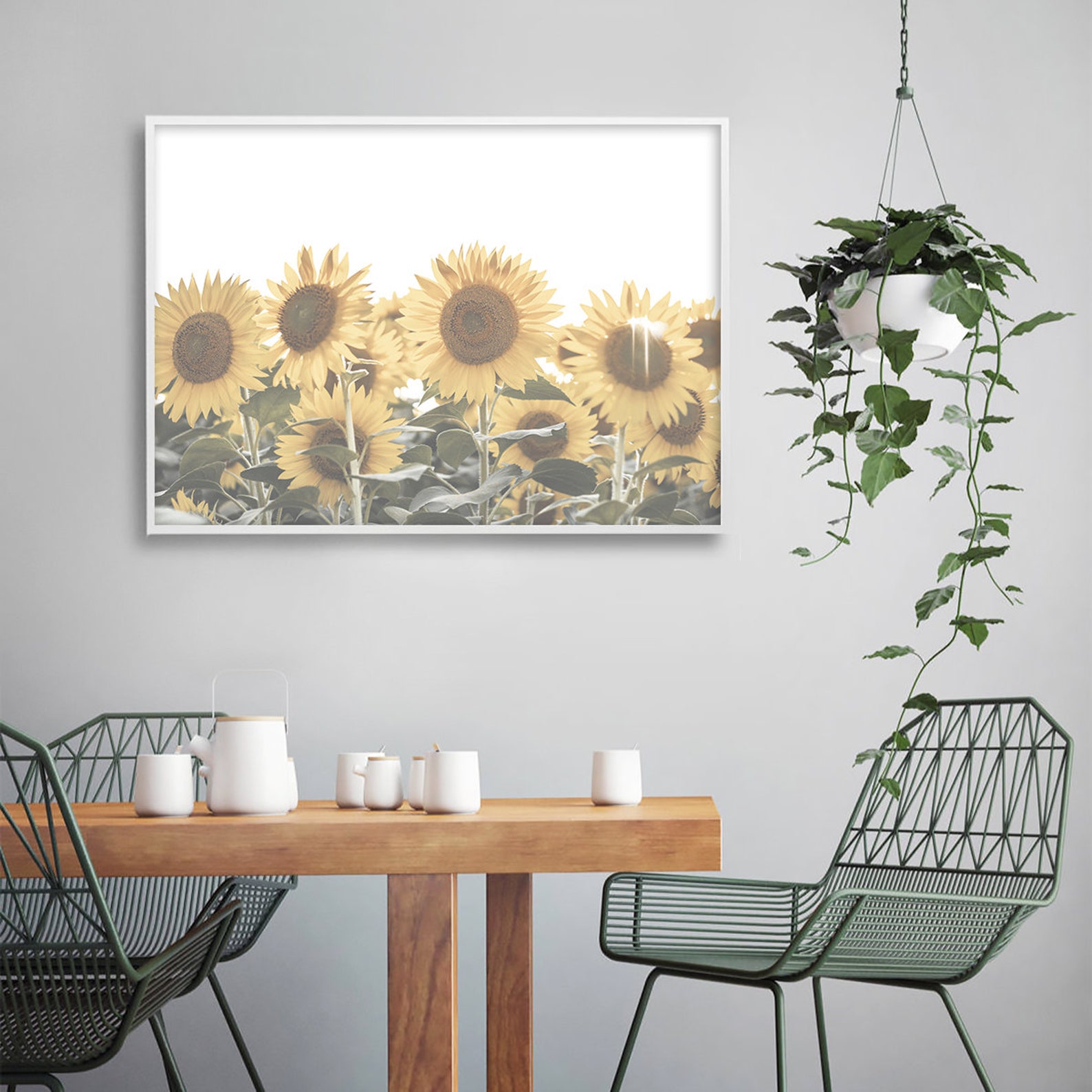 Sunflower Print Farmhouse Printable Botanical Print Sunflower - Etsy