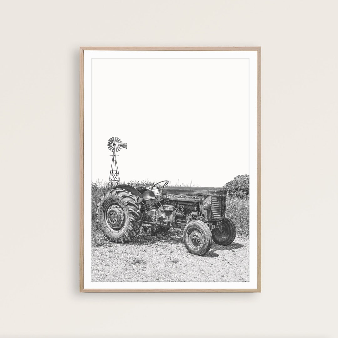 Vintage Tractor Print, Rustic Farmhouse Decor, Country Wall Art, Farm ...