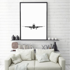 Airplane Print Minimalist Wall Art Travel Printable Aircraft Poster ...