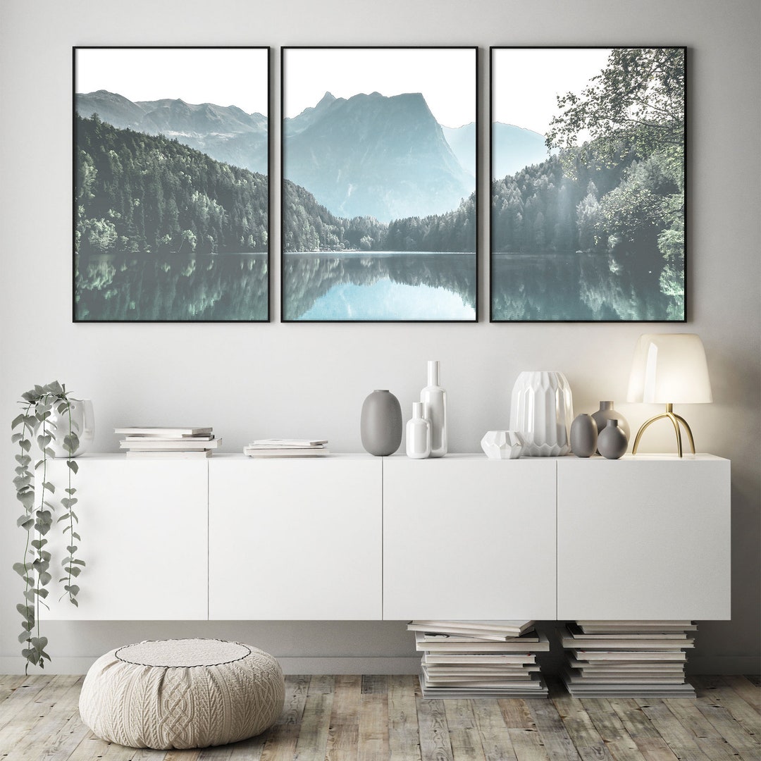 Mountain Print Set of 3 Posters Landscape Print Set of 3 Piece Wall Art ...