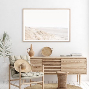 Neutral Beach Print Large Ocean Poster Coastal Decor Bedroom Boho Decor ...