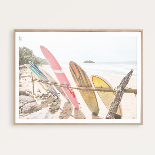 Coastal Print Beach Print Surfboard Wall Art Surfer Print Surf - Etsy