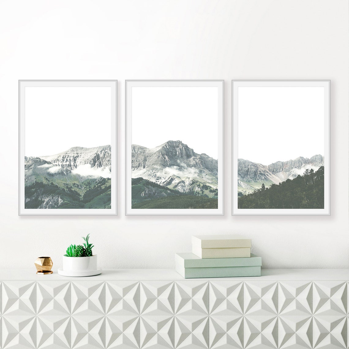 Mountain Print Set of 3 Mountain Art Nature Decor Gallery Wall | Etsy