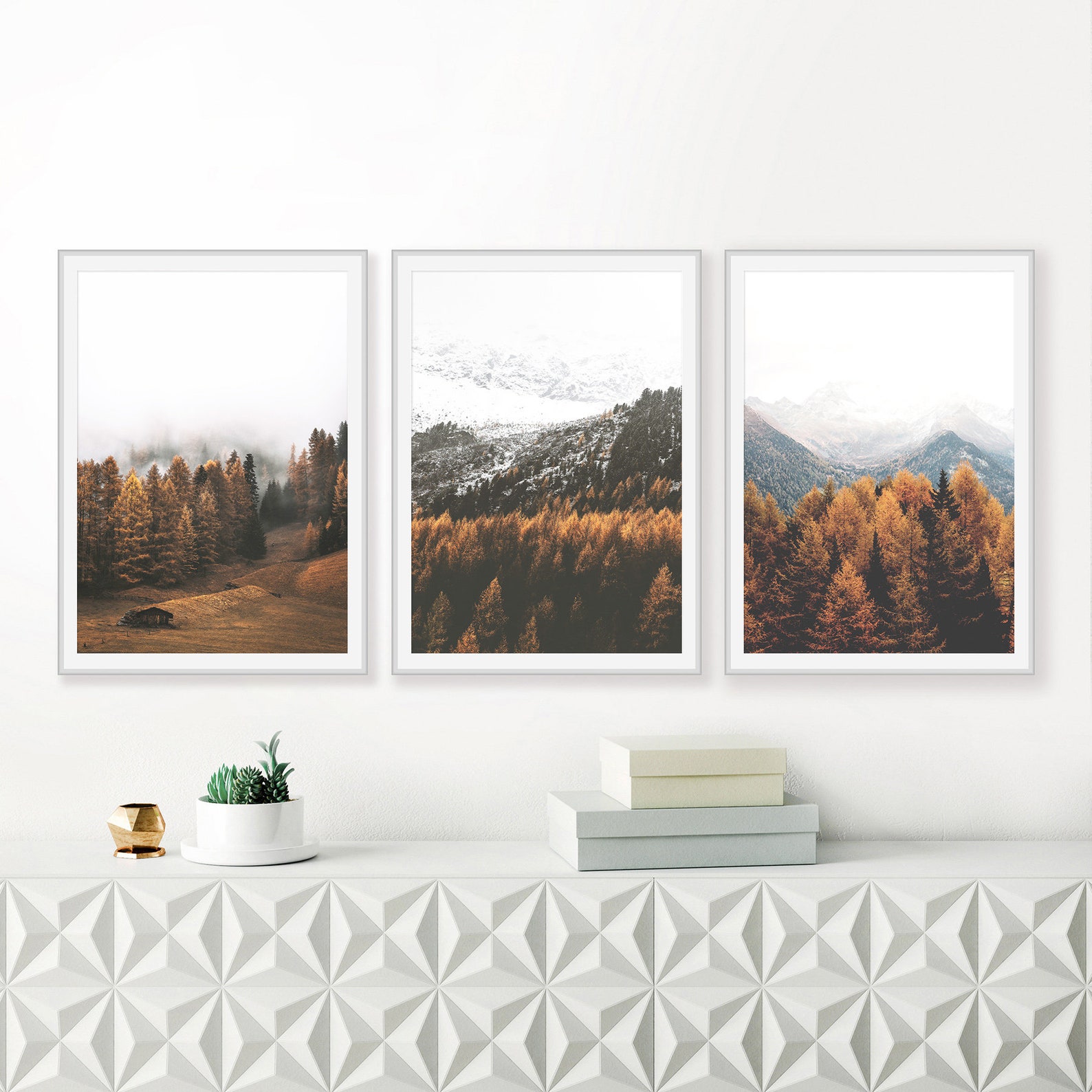 Mountain Print Set of 3 Landscape Print Farmhouse Living Room | Etsy