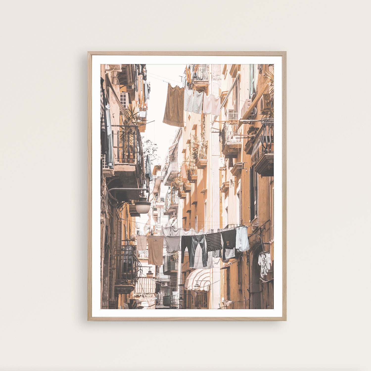 Italy Print Naples Italy Wall Art Beige Laundry Room Decor - Etsy