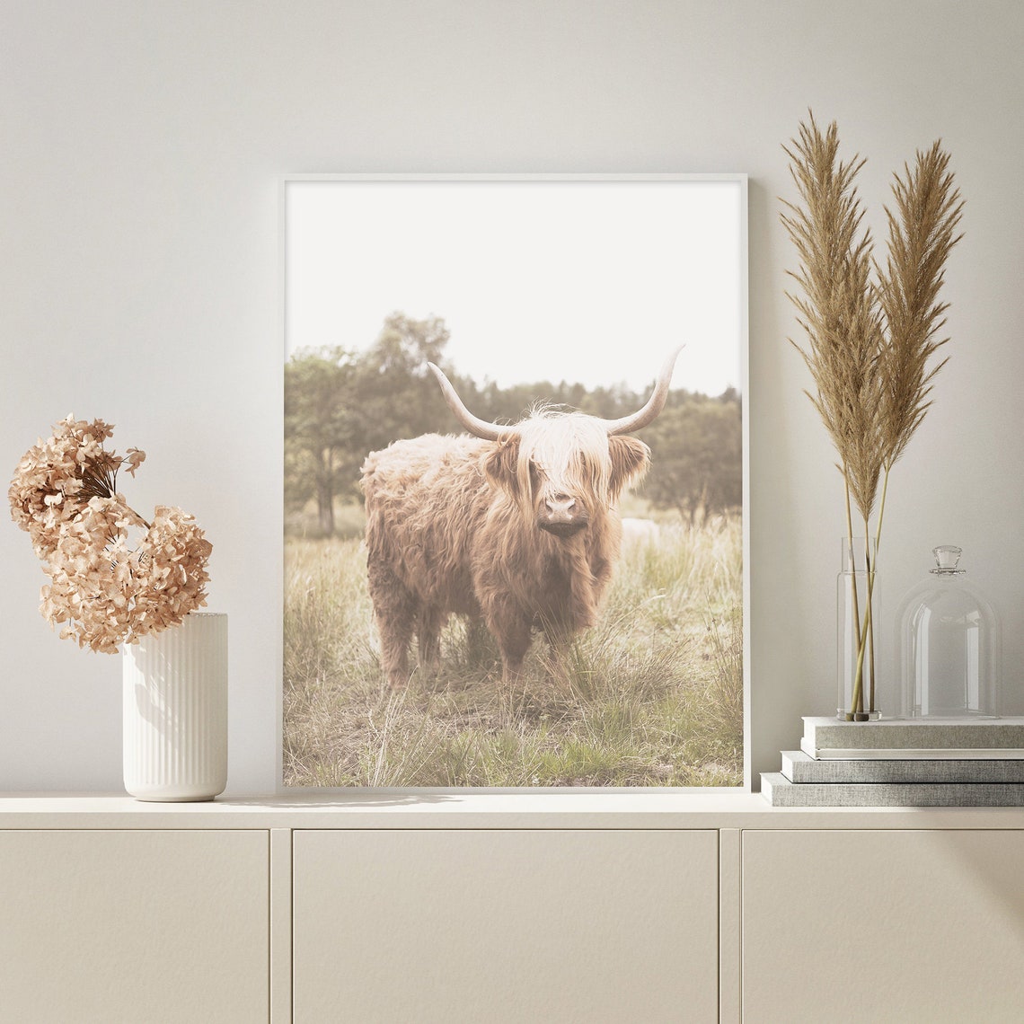 Highland Cow Wall Art Rustic Farmhouse Decor Highland Cow - Etsy