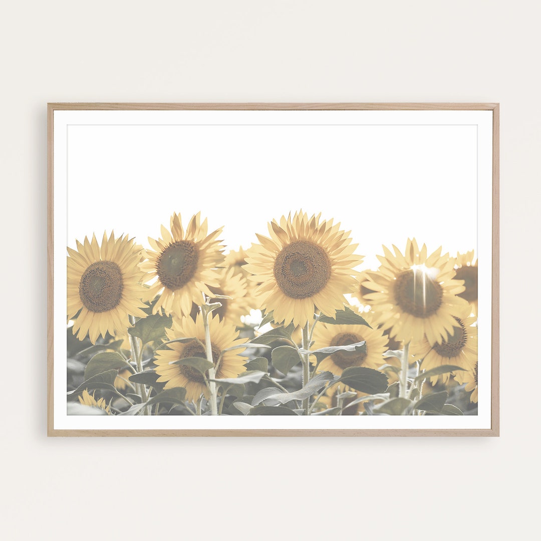 Sunflower Print Farmhouse Printable Botanical Print Sunflower Decor ...