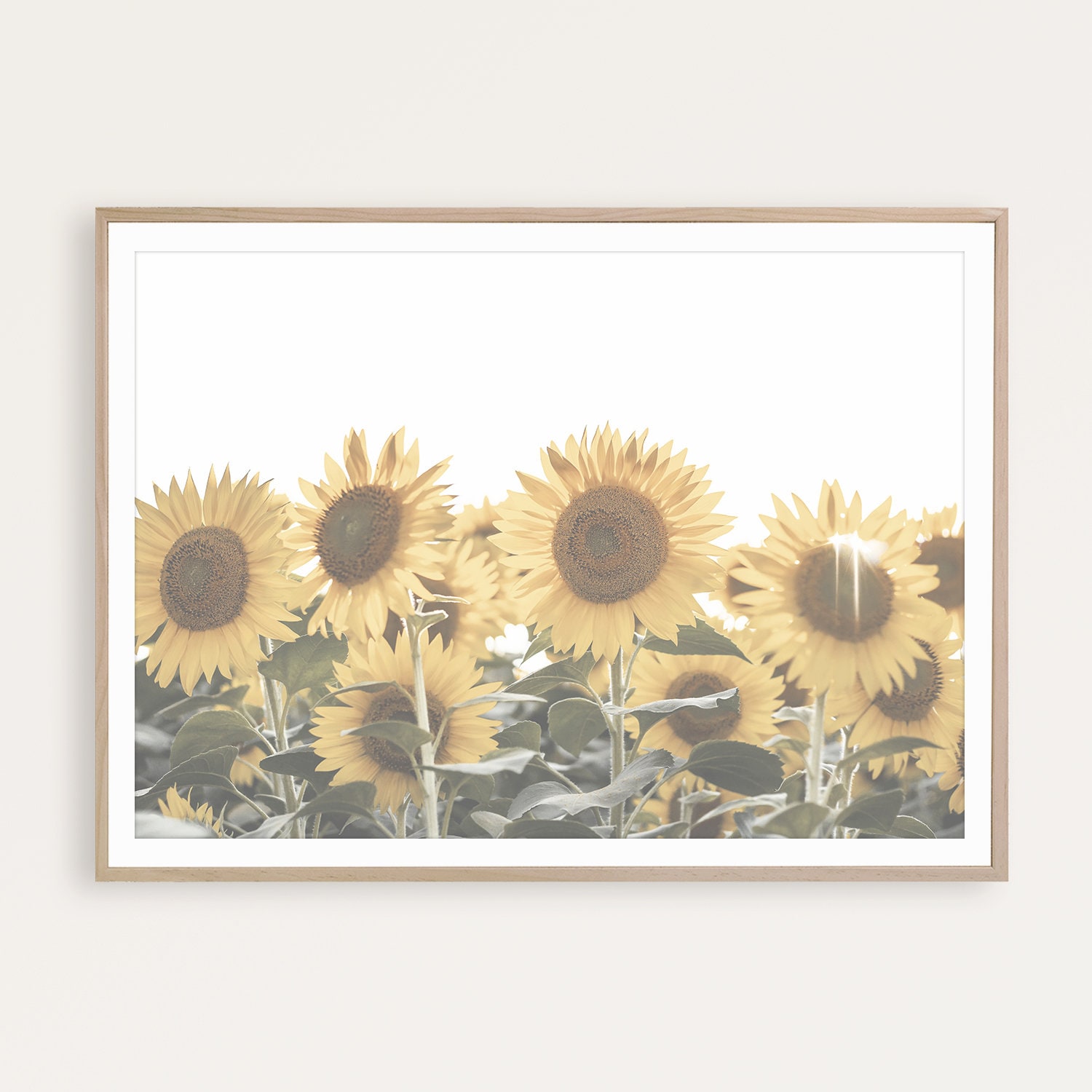 Sunflower Print Farmhouse Printable Botanical Print Sunflower | Etsy