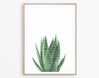 PRINTABLE Aloe Vera Wall Art Print Watercolor Succulent - Etsy