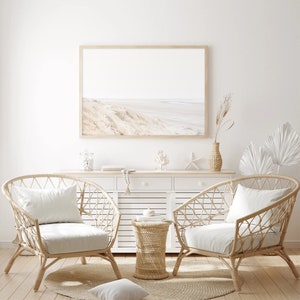 Neutral Beach Print Large Ocean Poster Coastal Decor Bedroom Boho Decor ...