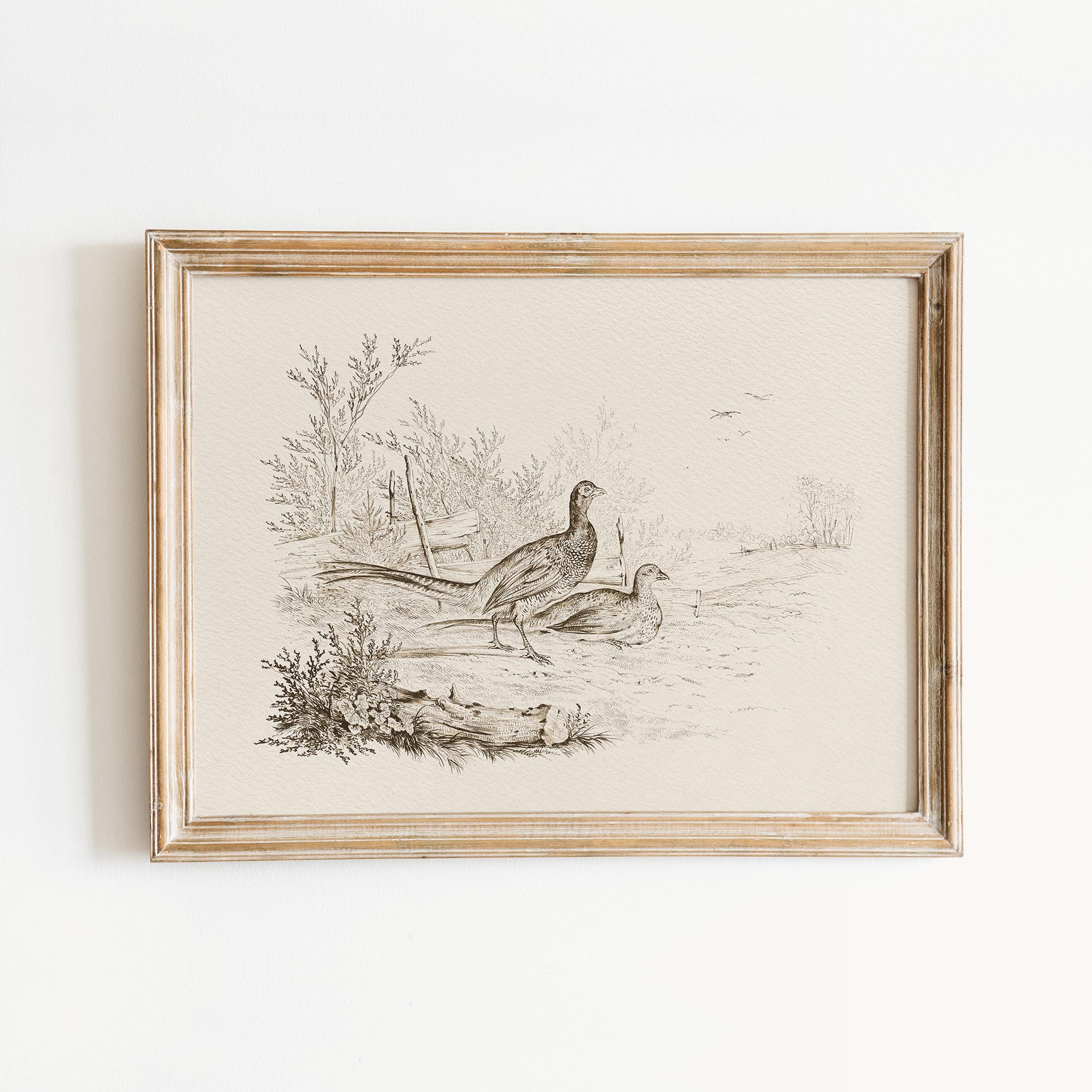 Woodland Animal Prints Set: Rustic Farmhouse Cottage Decor, Neutral ...