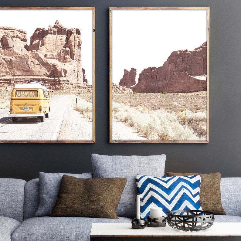 Retro Van Print Set of 2 Prints Boho Decor Desert Print | Etsy