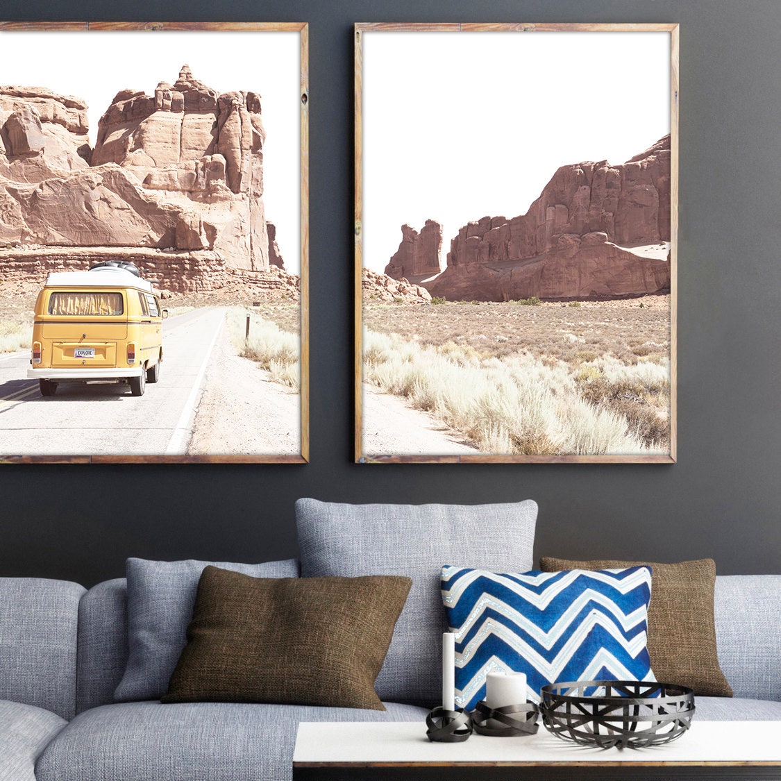 Retro Van Print Set of 2 Prints Boho Decor Desert Print | Etsy