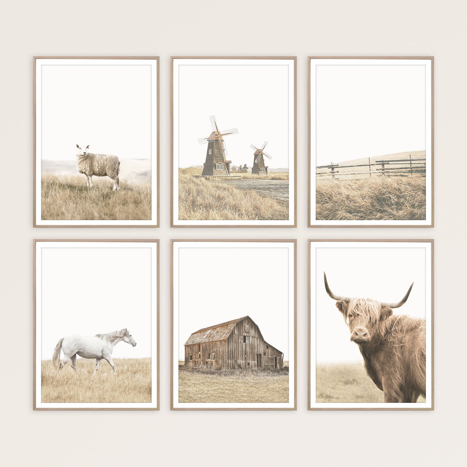 Farmhouse Wall Decor Rustic Print Gallery Wall Set of 6 Prints - Etsy