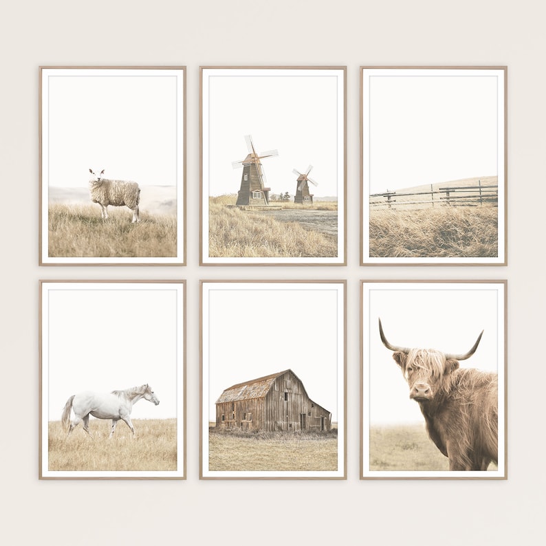 Farmhouse Wall Decor Rustic Print Gallery Wall Set of 6 Prints - Etsy