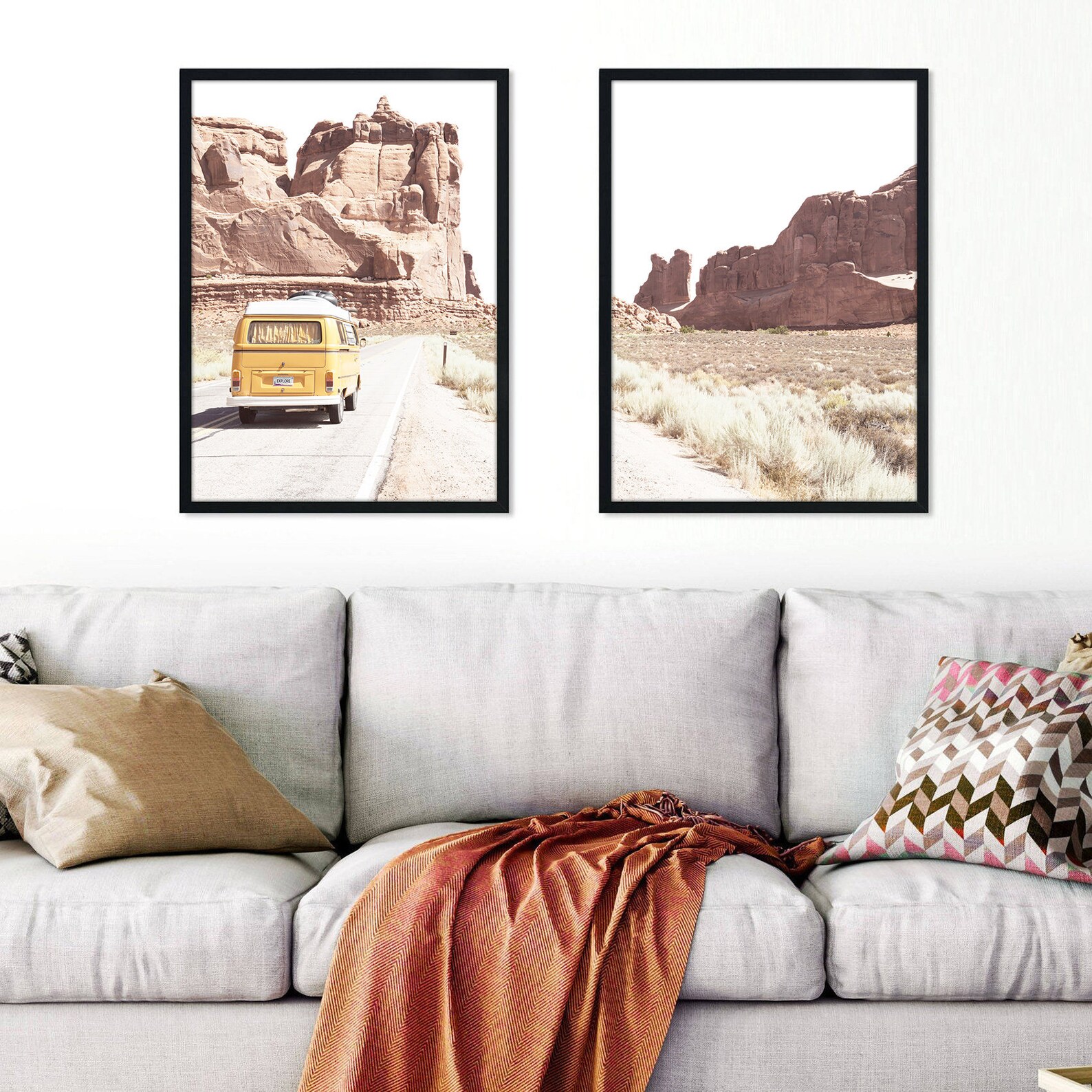 Retro Van Print Set of 2 Prints Boho Decor Desert Print | Etsy