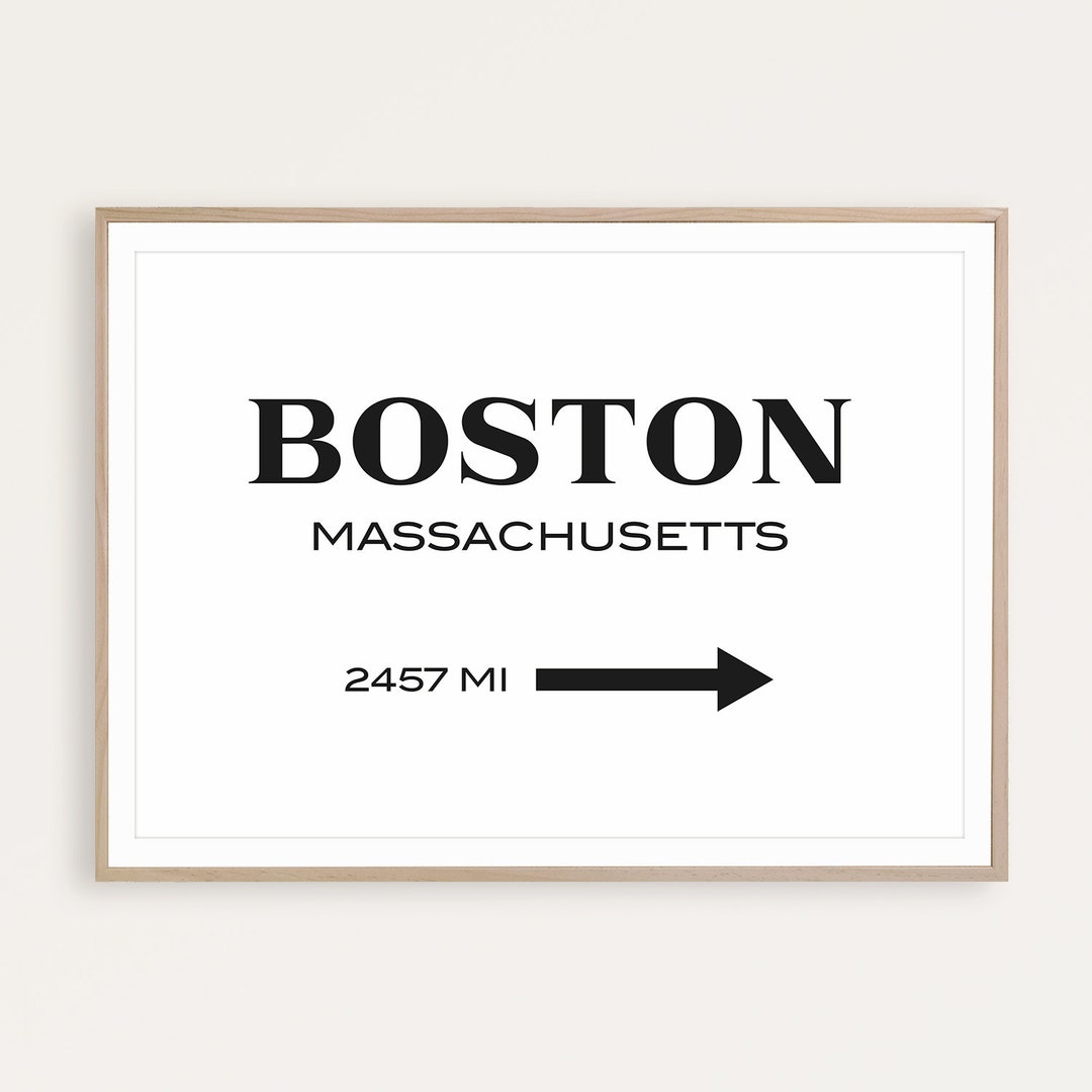 Boston Print Boston Wall Art US City Print Massachusetts Wall Decor ...