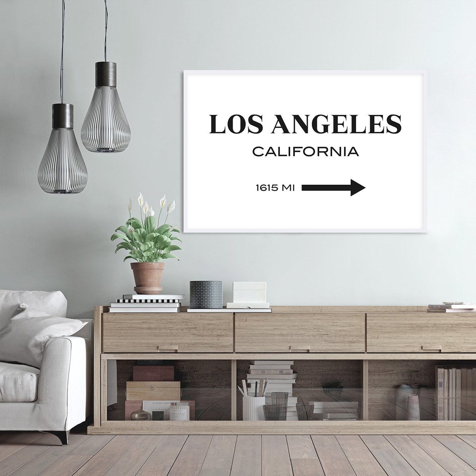 Los Angeles Print Los Angeles Poster California Wall Art - Etsy