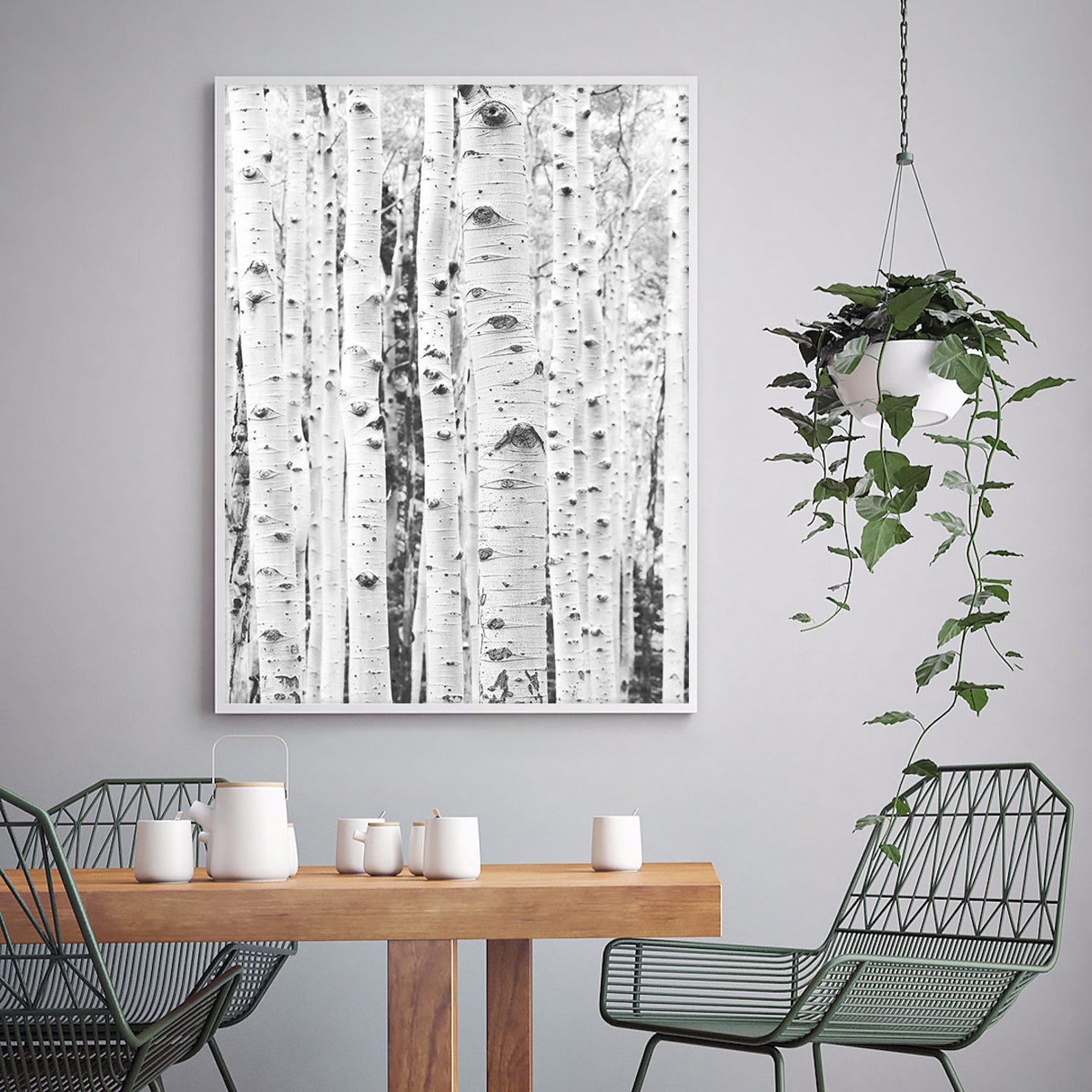 Birch Tree Wall Art Forest Print Scandinavian Wall Art Nordic | Etsy