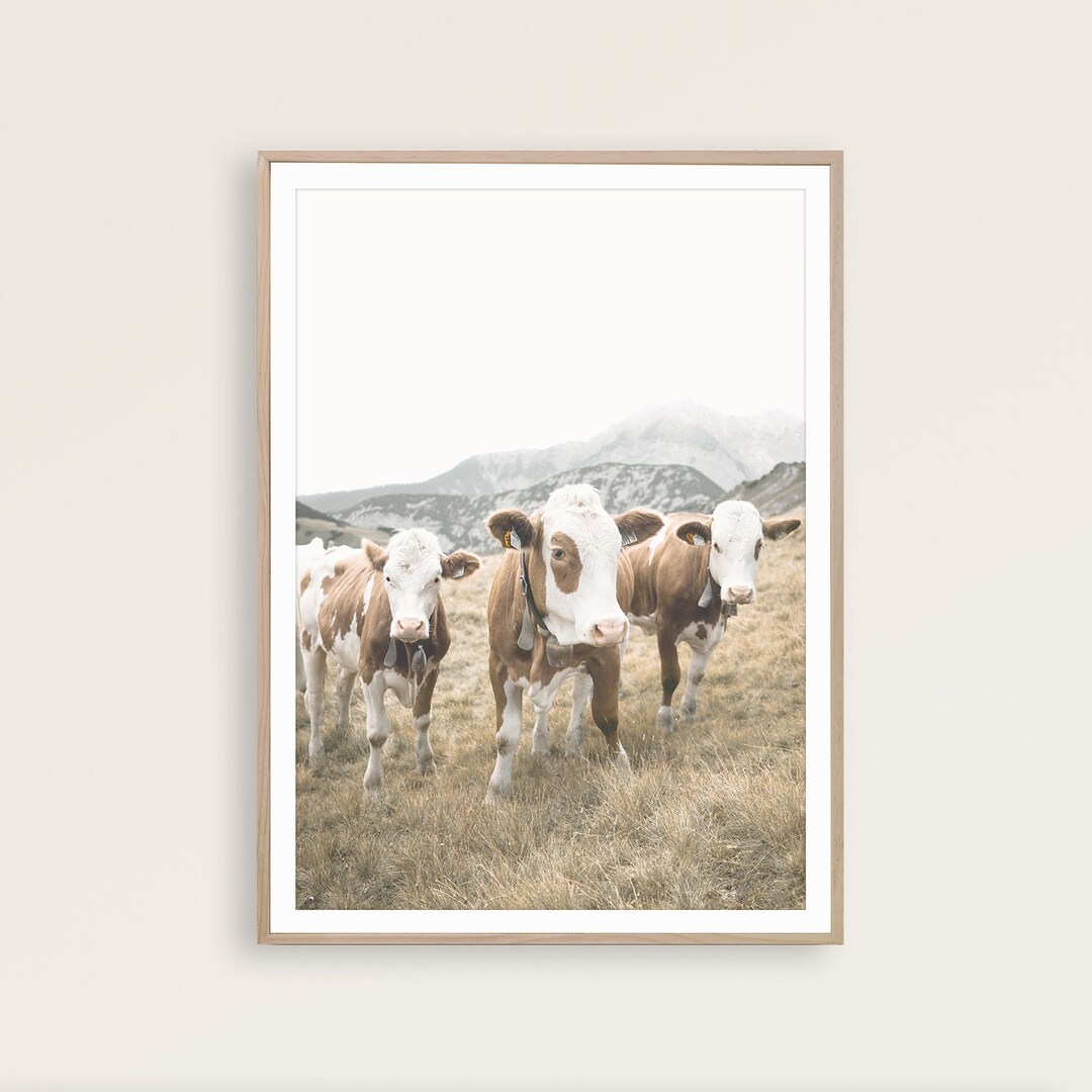 Cow Print Farm Poster Rustic Art Farmhouse Print Country Decor ...