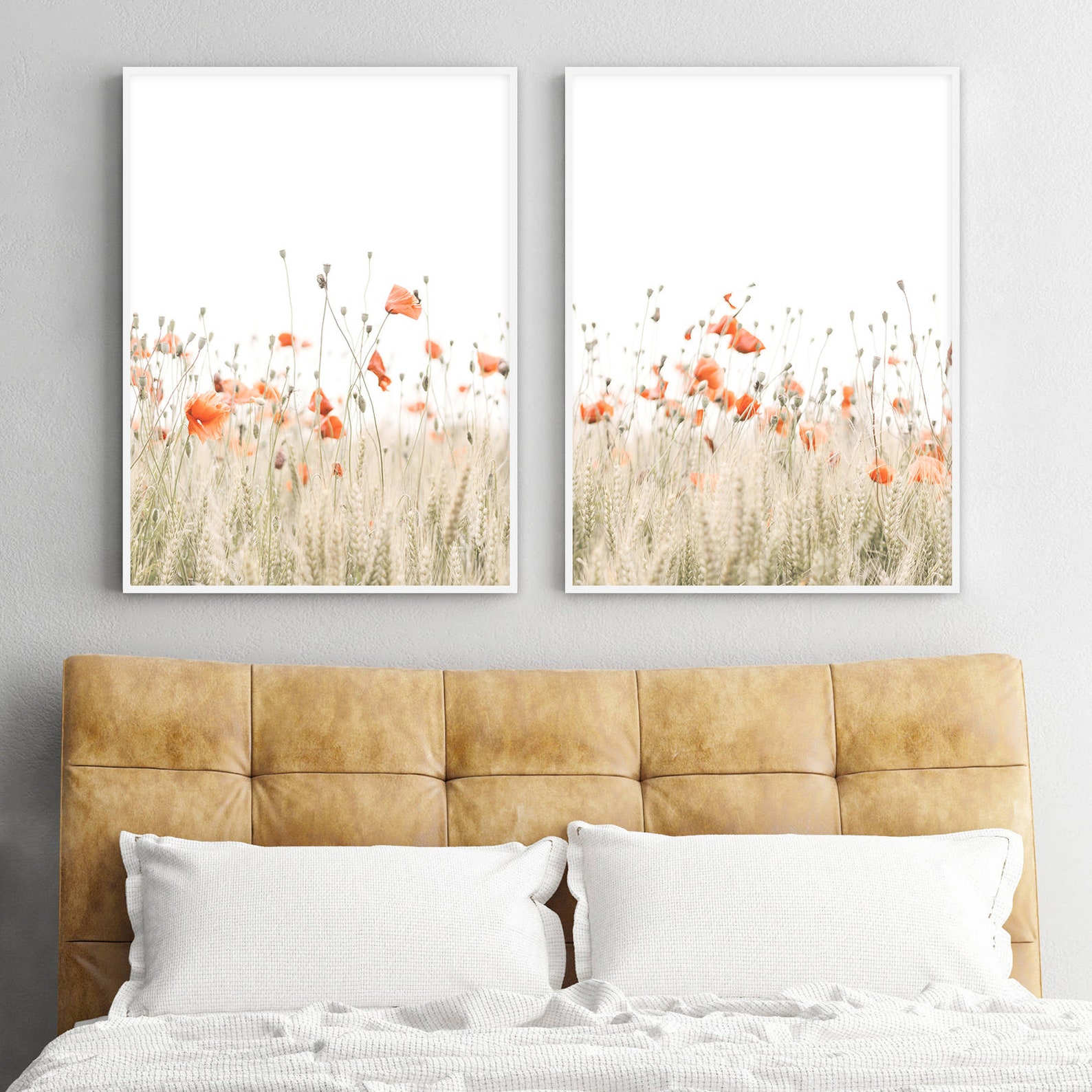 Poppy Print Set of 2 Botanical Prints Flower Print Set | Etsy