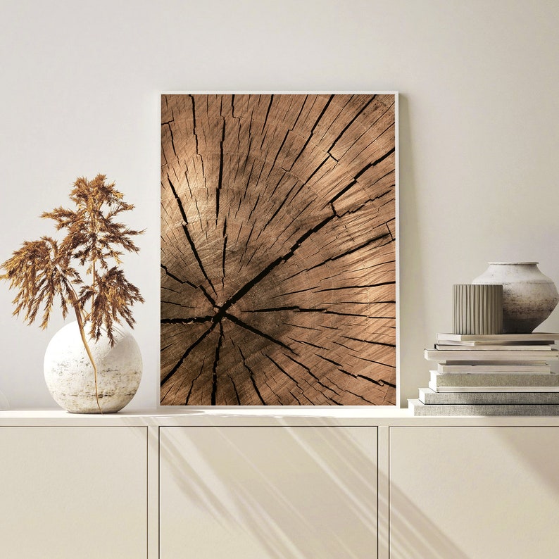 Tree Rings Print Wood Wall Art Farmhouse Wall Decor Neutral - Etsy