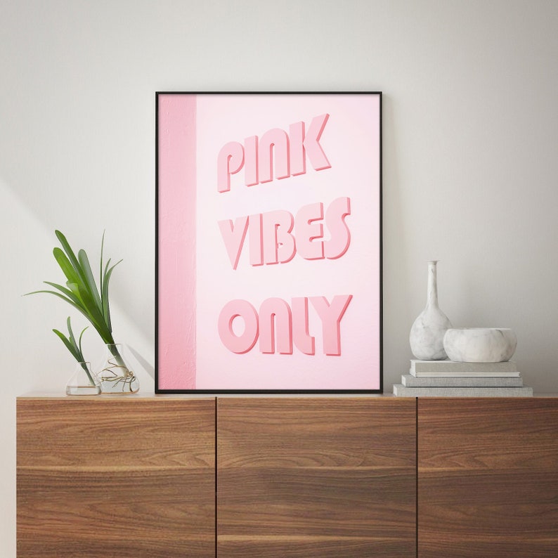 Pink Vibes Only Pink Bedroom Decor Dorm Decor for Girls Room - Etsy