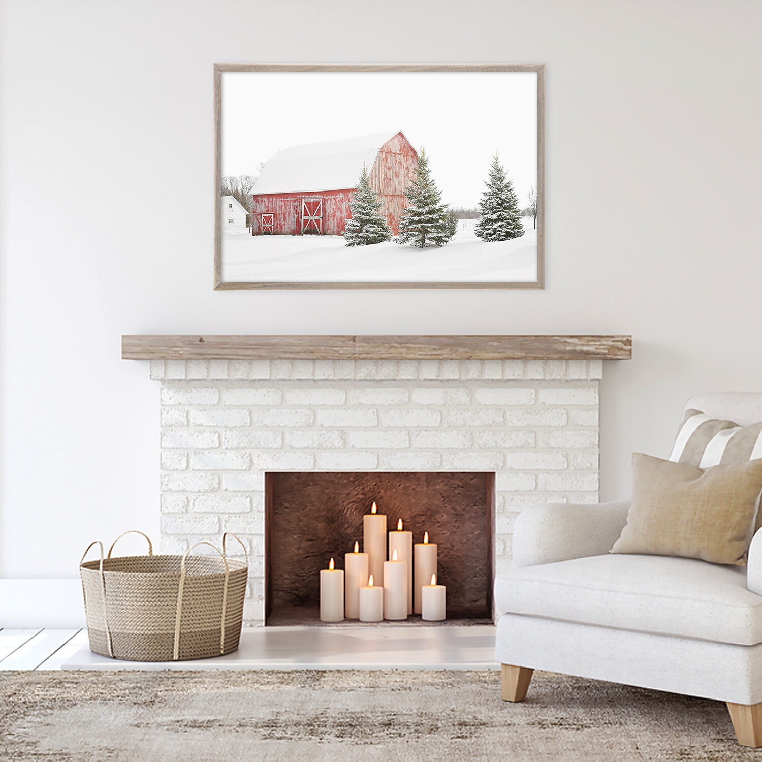 Barn Print Farmhouse Christmas Decor Rustic Holiday Decor - Etsy