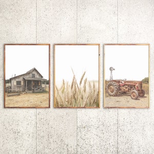 Set of 3 Farm Prints Rustic Wall Decor Farmhouse Print Set 3 Piece Wall ...