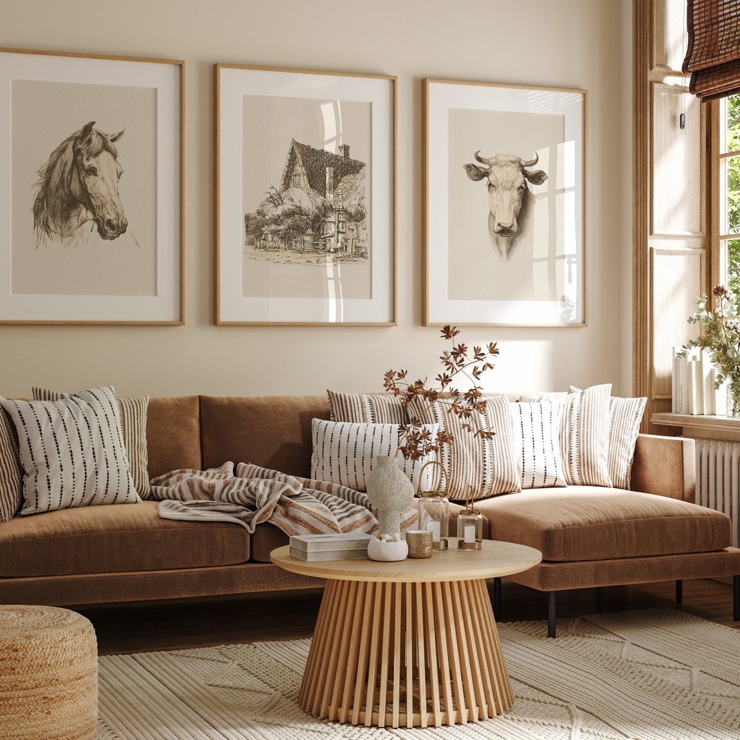 Vintage Farm Prints Neutral Farmhouse Decor Rustic Prints Country Wall ...
