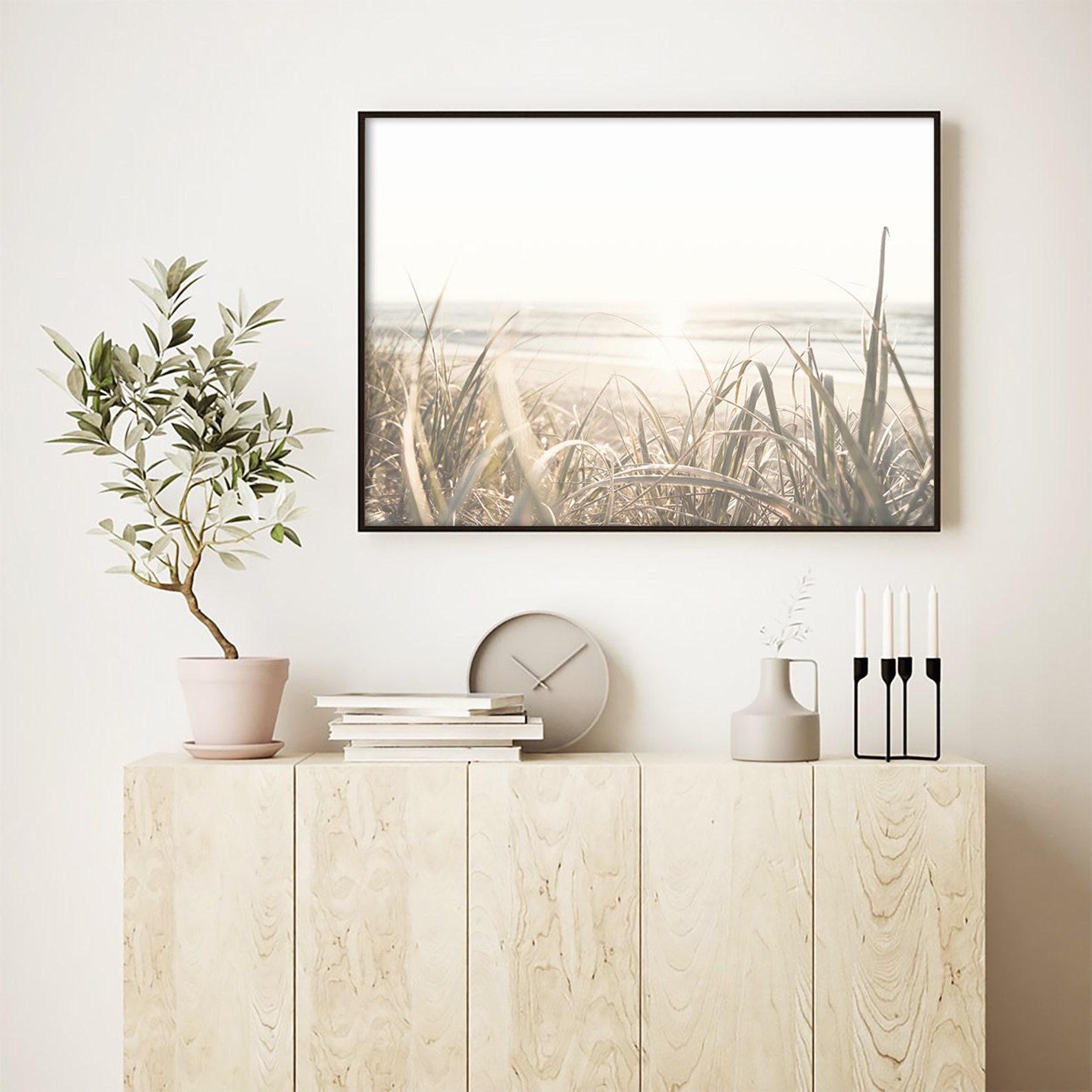 Ocean Print Earth Tone Wall Art Muted Print Pale Beach Print - Etsy