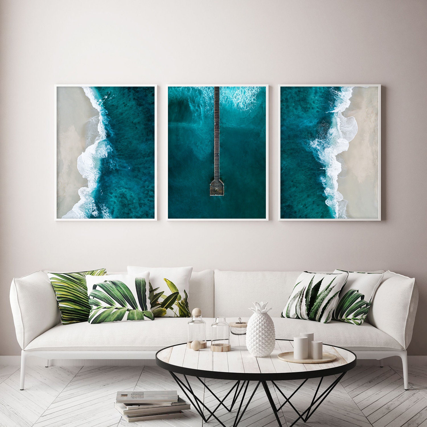 Ocean Print Wall Gallery Set of 3 Wall Art Coastal Print Ocean | Etsy