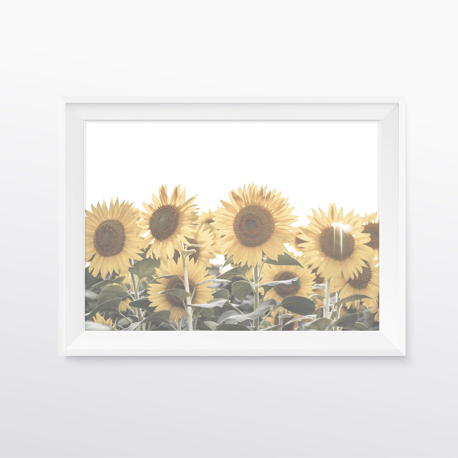 Sunflower Print Farmhouse Printable Botanical Print Sunflower | Etsy