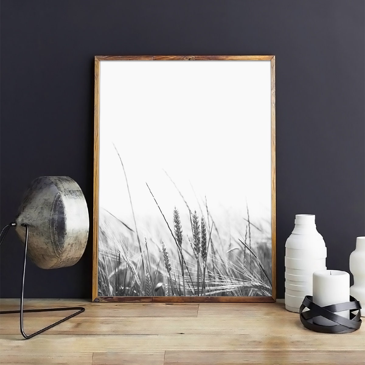 Wheat Print Farm Art Modern Farmhouse Poster Nordic Decor | Etsy