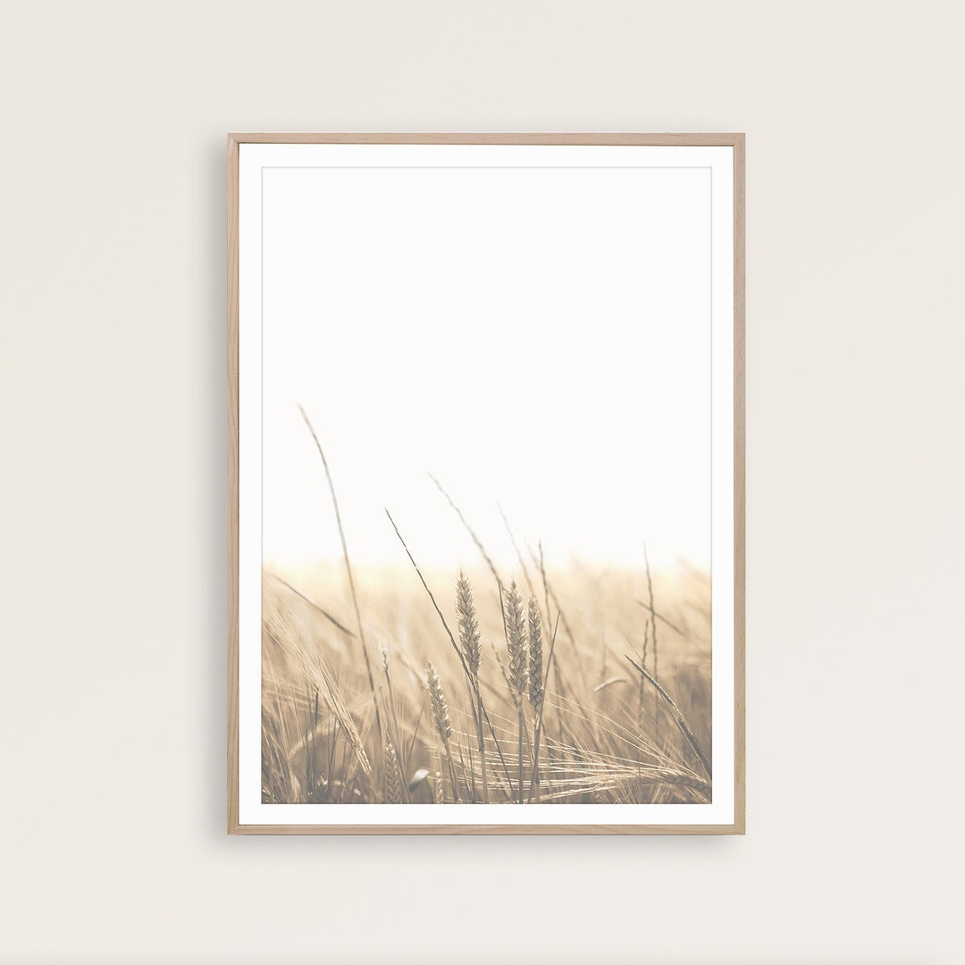 Wheat Grass Field Print, Neutral Farmhouse Decor, Country Rustic Wall ...