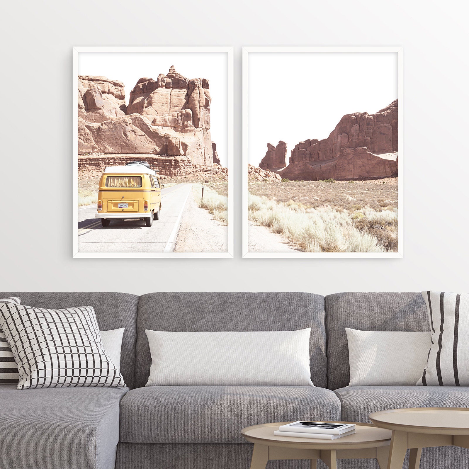 Retro Van Print Set of 2 Prints Boho Decor Desert Print | Etsy