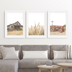 Set of 3 Farm Prints Rustic Wall Decor Farmhouse Print Set 3 Piece Wall ...