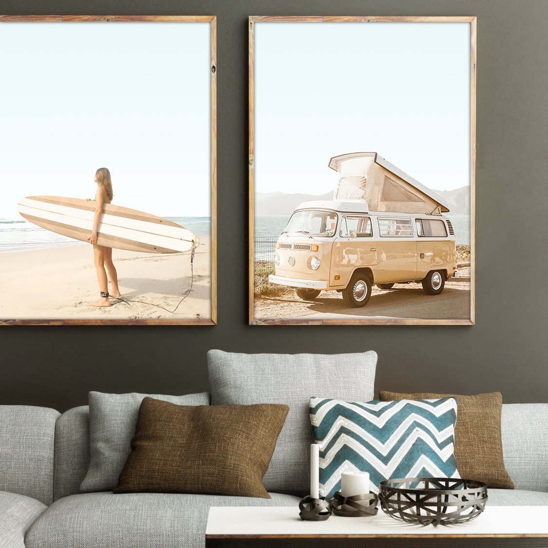 Surf Print Set of 2 Prints Surf Wall Art Beach Printable | Etsy