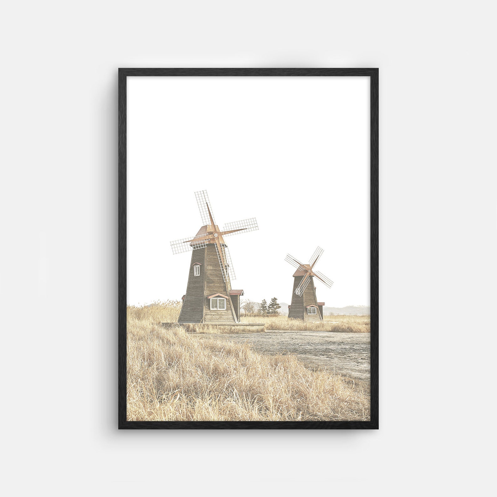 Windmill Art Farmhouse Decor Farm House Print Rustic Printable | Etsy