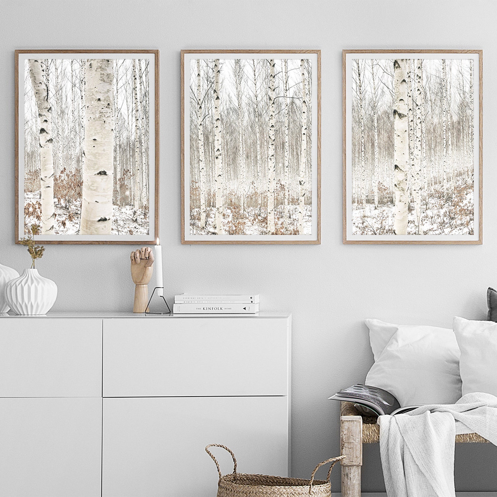 Birch Tree Wall Art Forest Print Set of 3 Posters Scandinavian - Etsy