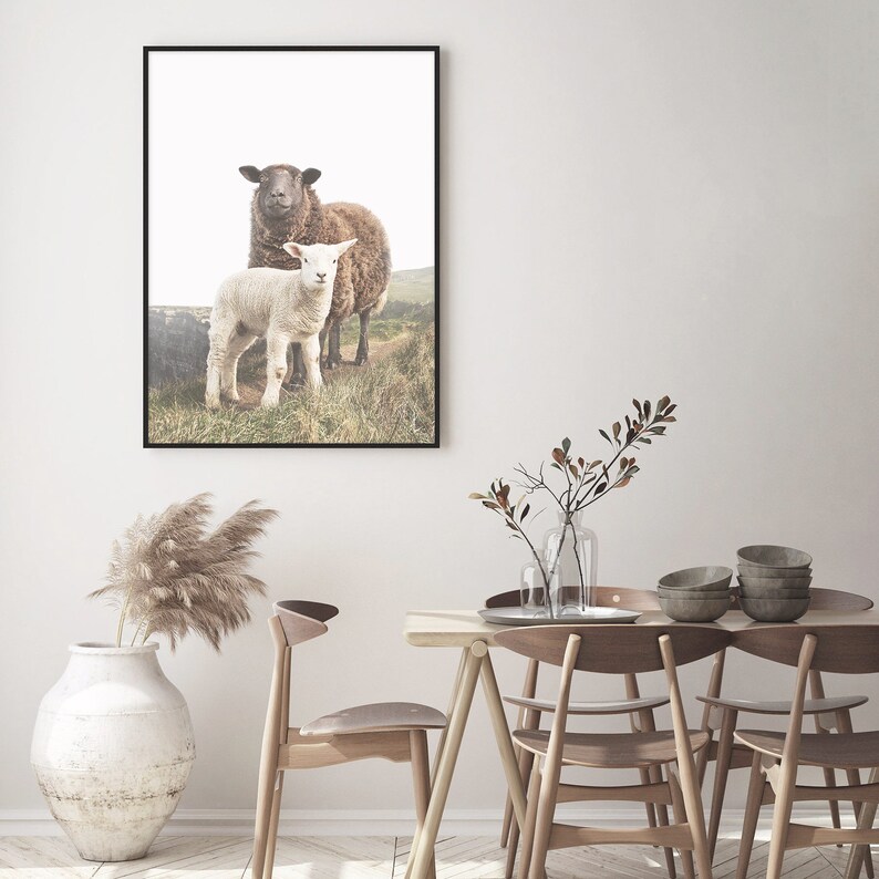 Sheep Art Print Farmhouse Printable Country Wall Decor Rustic - Etsy