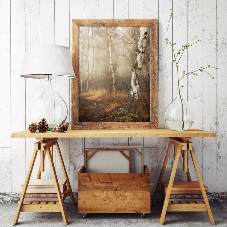 Birch Tree Rings Print Set, Rustic Farmhouse Wall Art, Digital Download ...