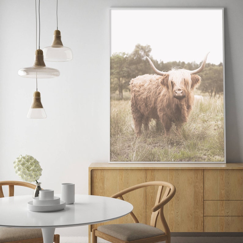 Highland Cow Wall Art Rustic Farmhouse Decor Highland Cow - Etsy