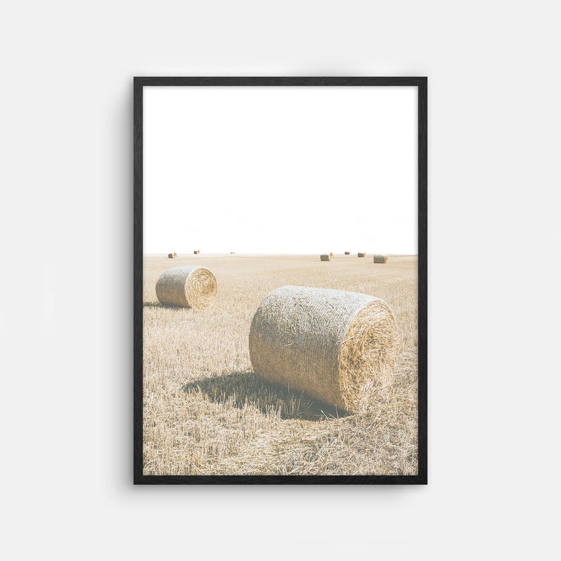 Hay Bale Print Farmhouse Printable Rustic Wall Art Wheat Field - Etsy