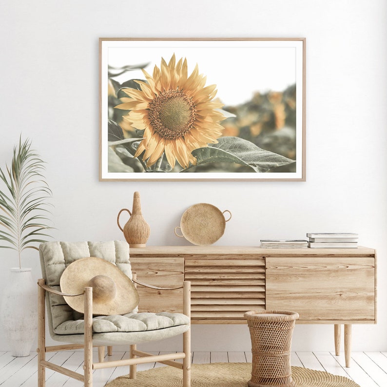 Sunflower Print Farmhouse Printable Botanical Art Print Farm - Etsy