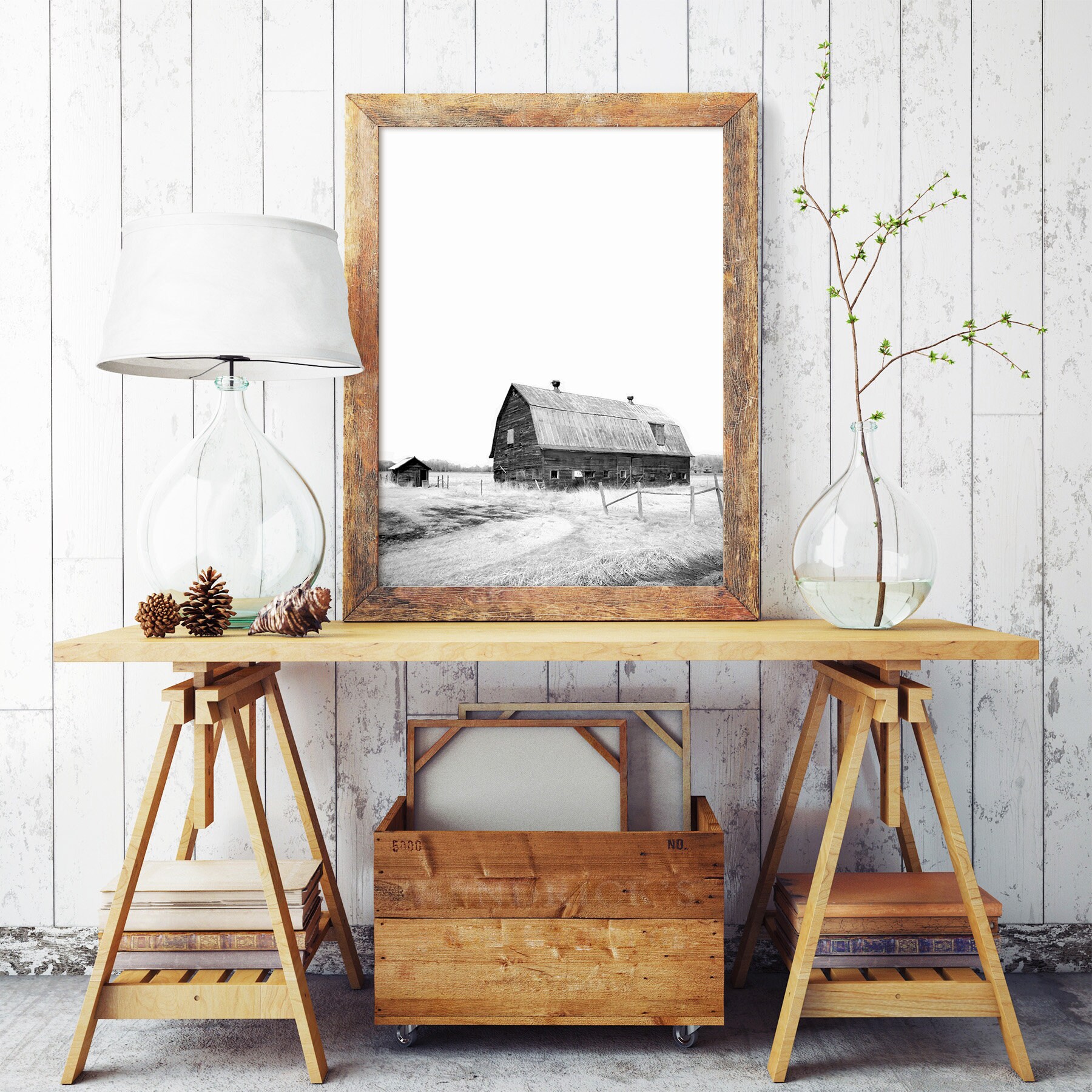 Farmhouse Print Art Set of 3 Prints Black and White Print | Etsy