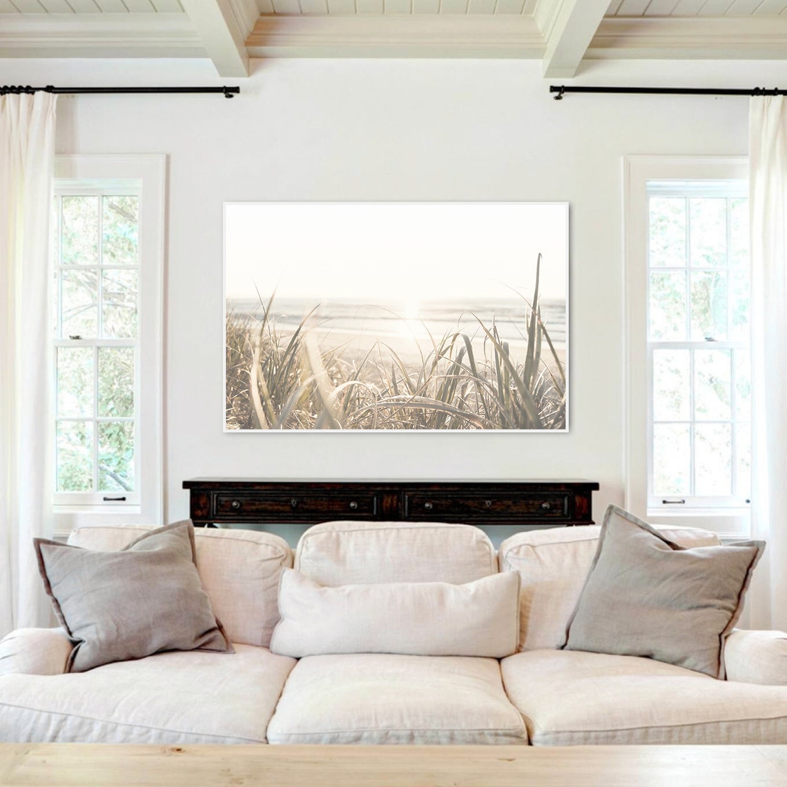 Ocean Print Earth Tone Wall Art Muted Print Pale Beach Print | Etsy