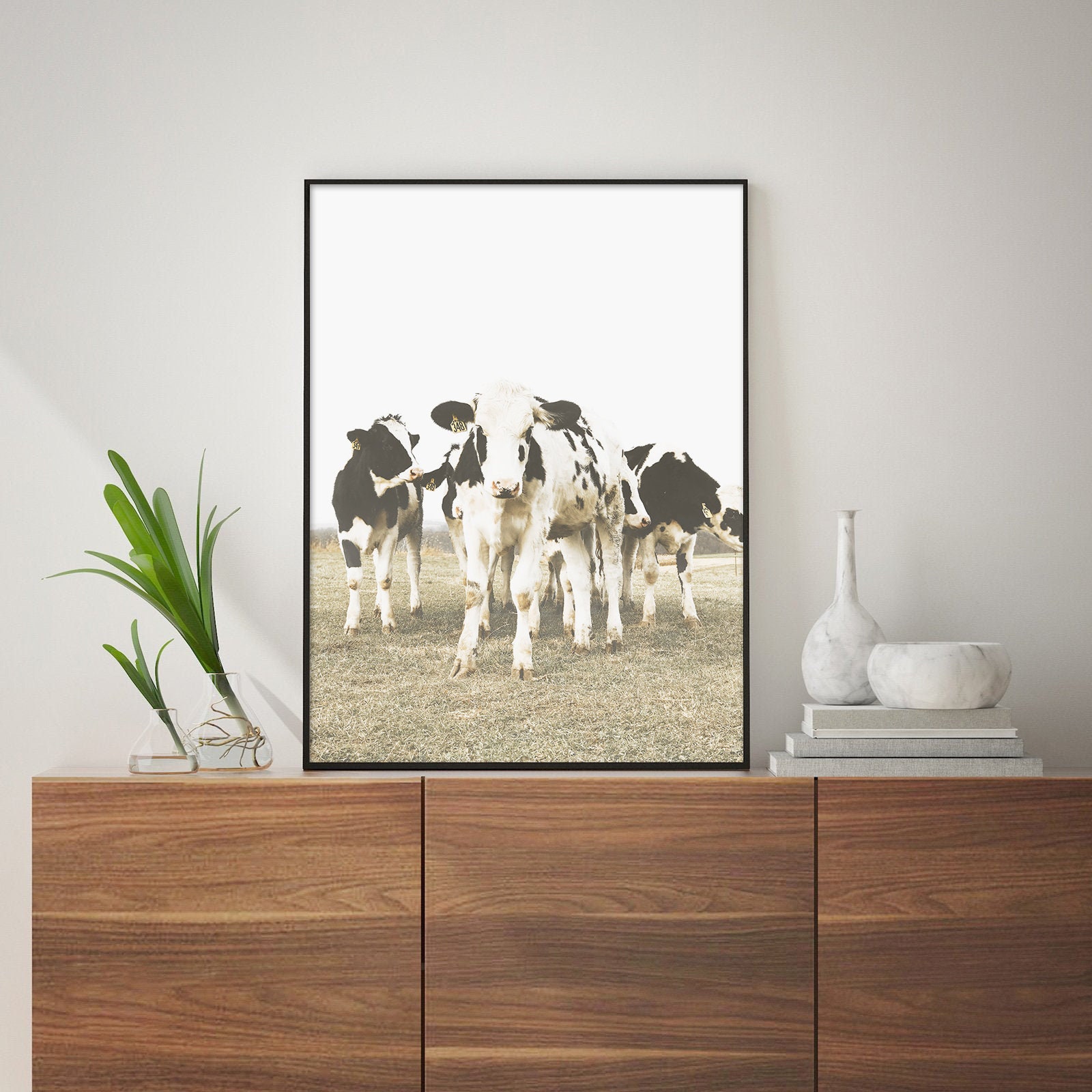 Cow Print Rustic Farmhouse Kitchen Decor Cow Wall Art | Etsy