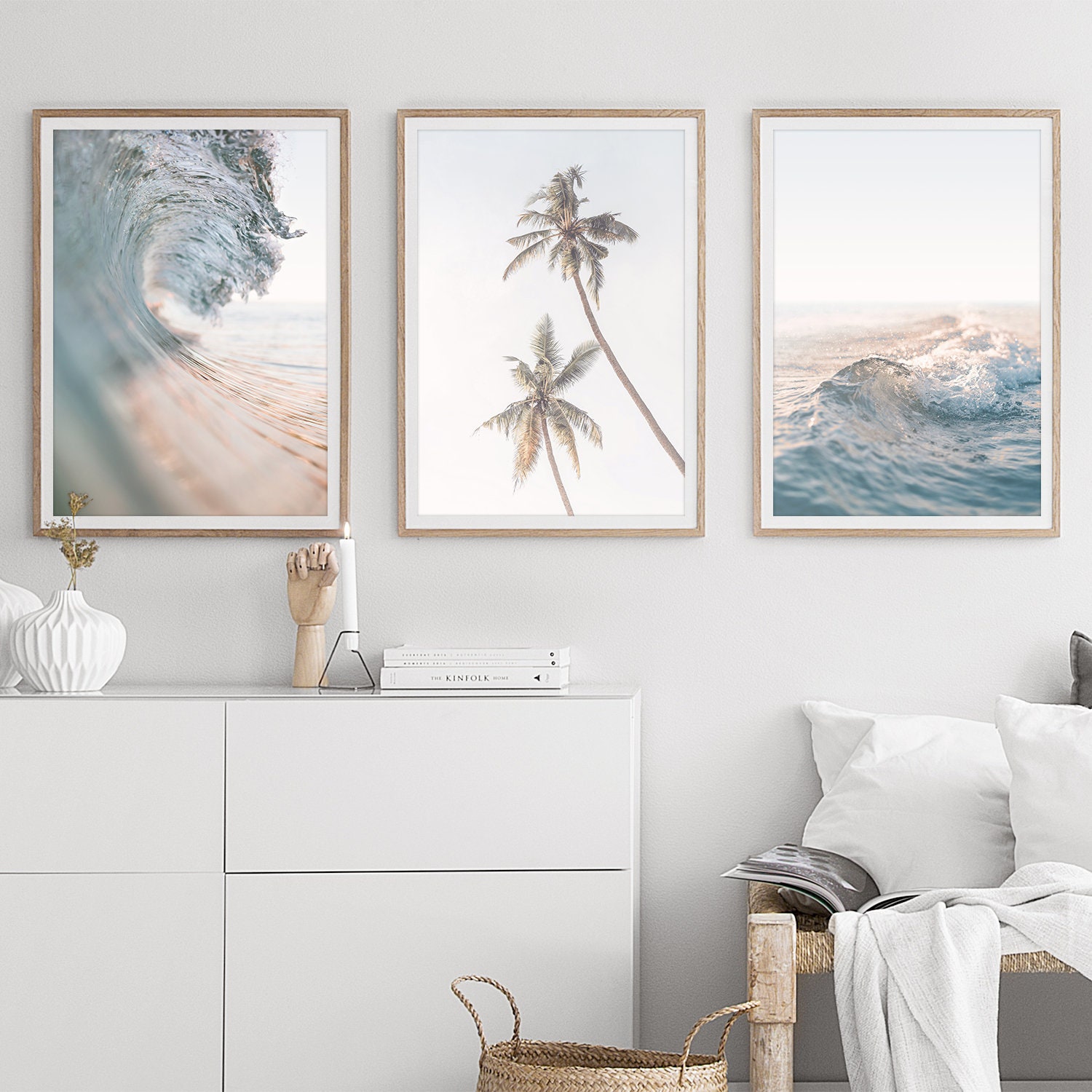 Pastel Beach Print Set of 3 Posters Ocean Printable Beach Wall | Etsy