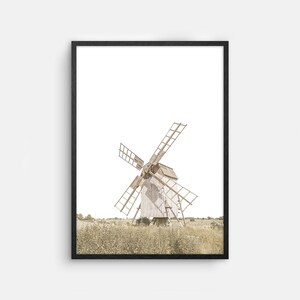 Windmill Art Print Rustic Wall Art Farmhouse Wall Decor Country Home ...